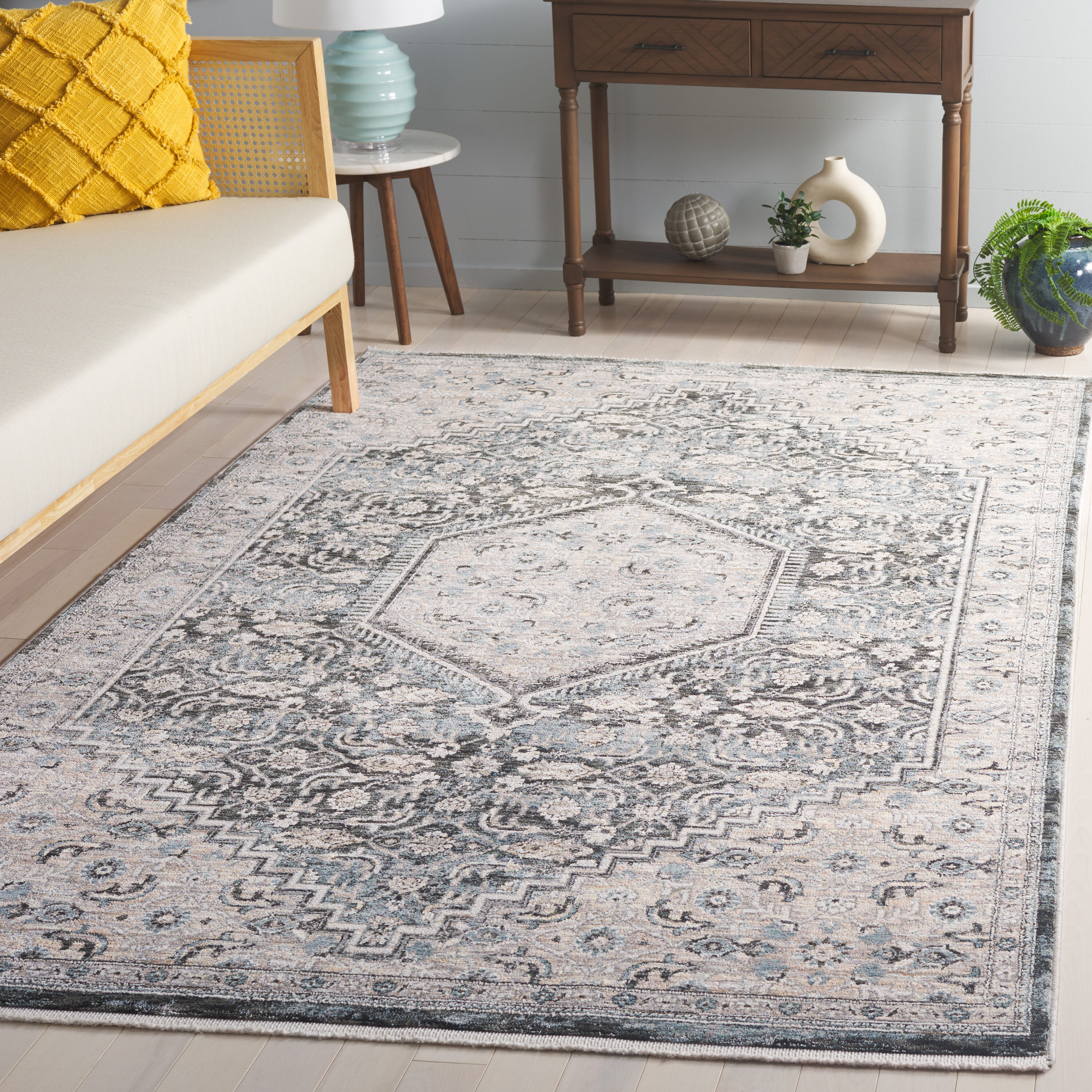 Safavieh Artifact 552F Grey/Black 4ft x 6ft Small Rectangle Rug in the ...