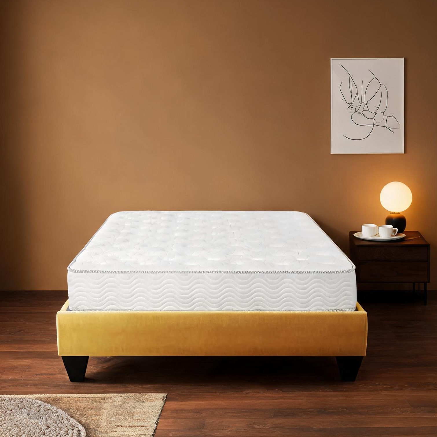 Watnature White Polyester California King Innerspring Mattress with ...