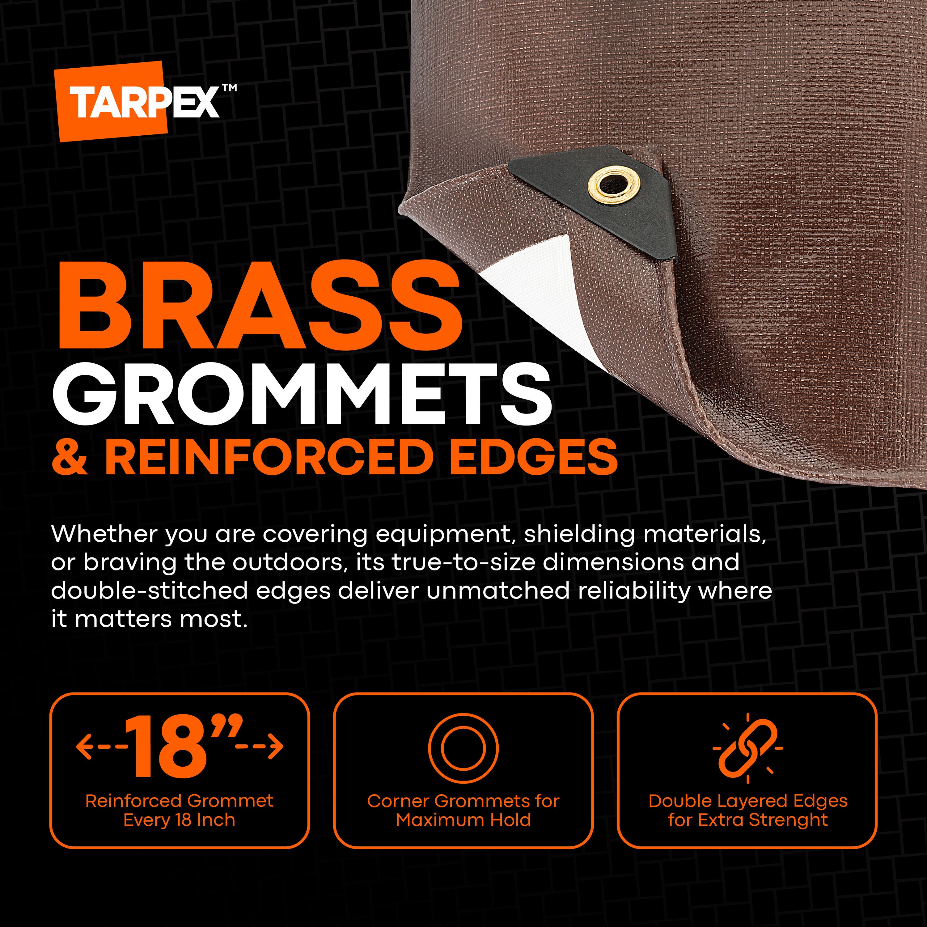 Tarpex 40-ft x 60-ft Brown Waterproof Commercial Polyethylene 20-mil ...