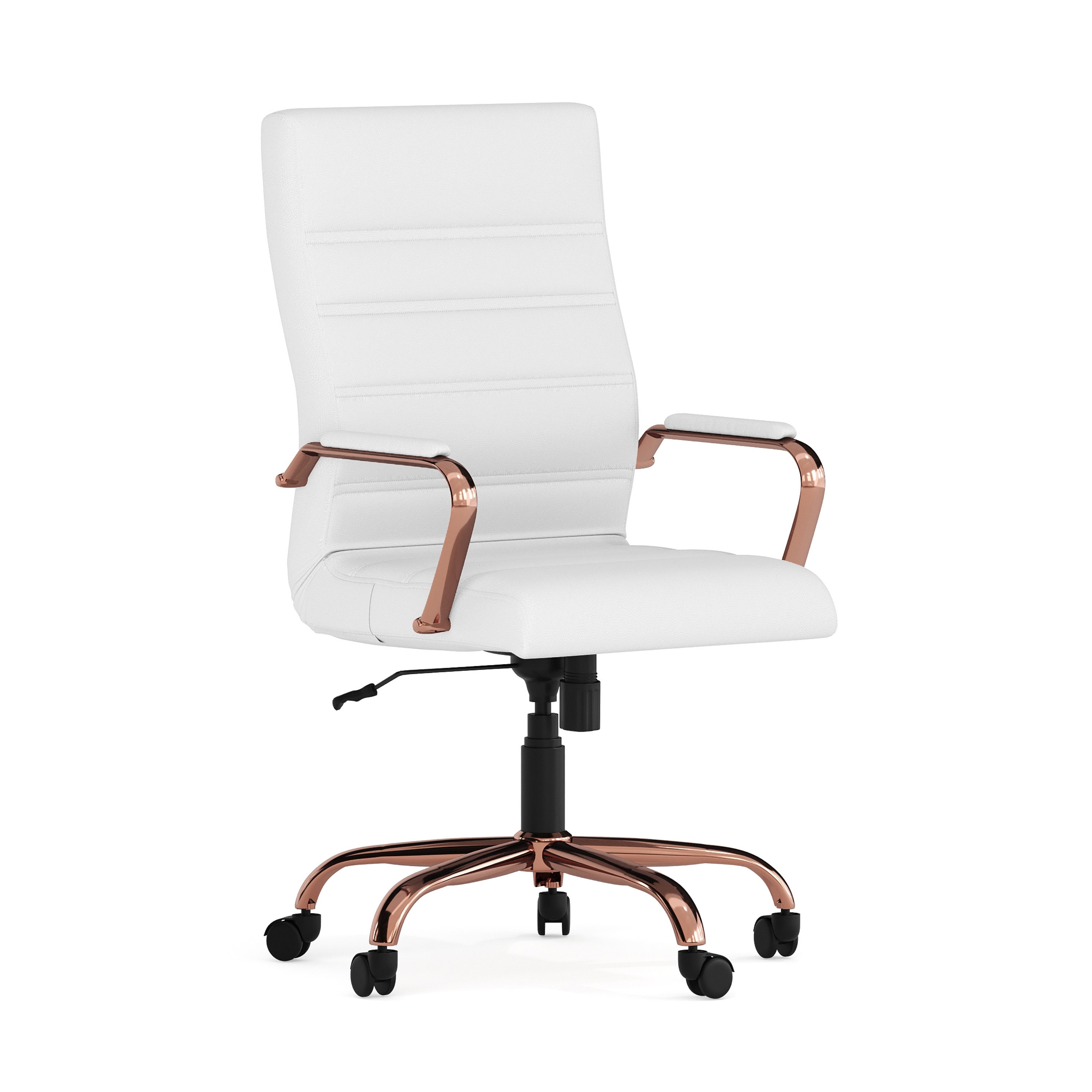 Emma + Oliver High Back White LeatherSoft Executive Swivel Office Chair ...