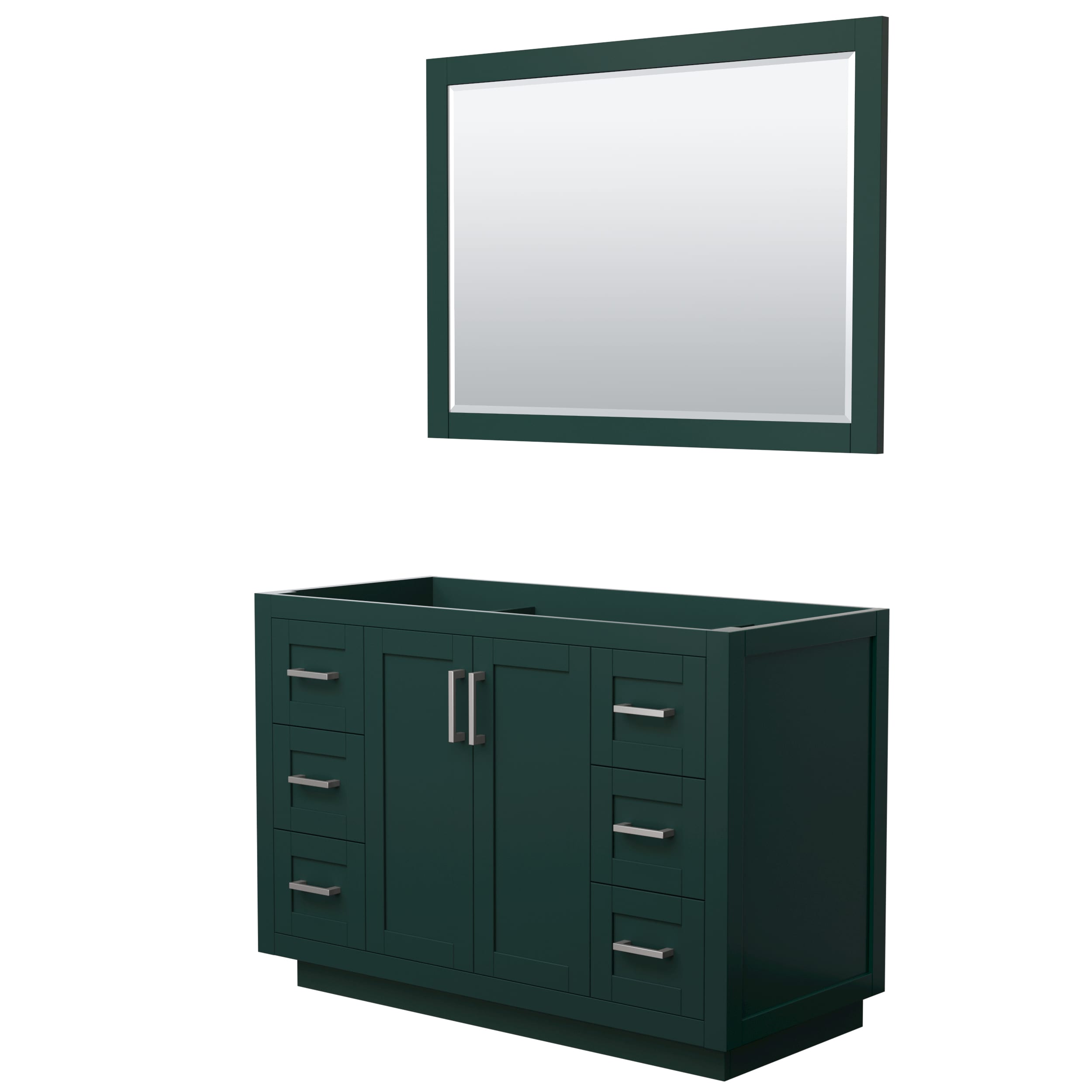 Wyndham Collection Miranda 48-in Green with Brushed Nickel Trim ...