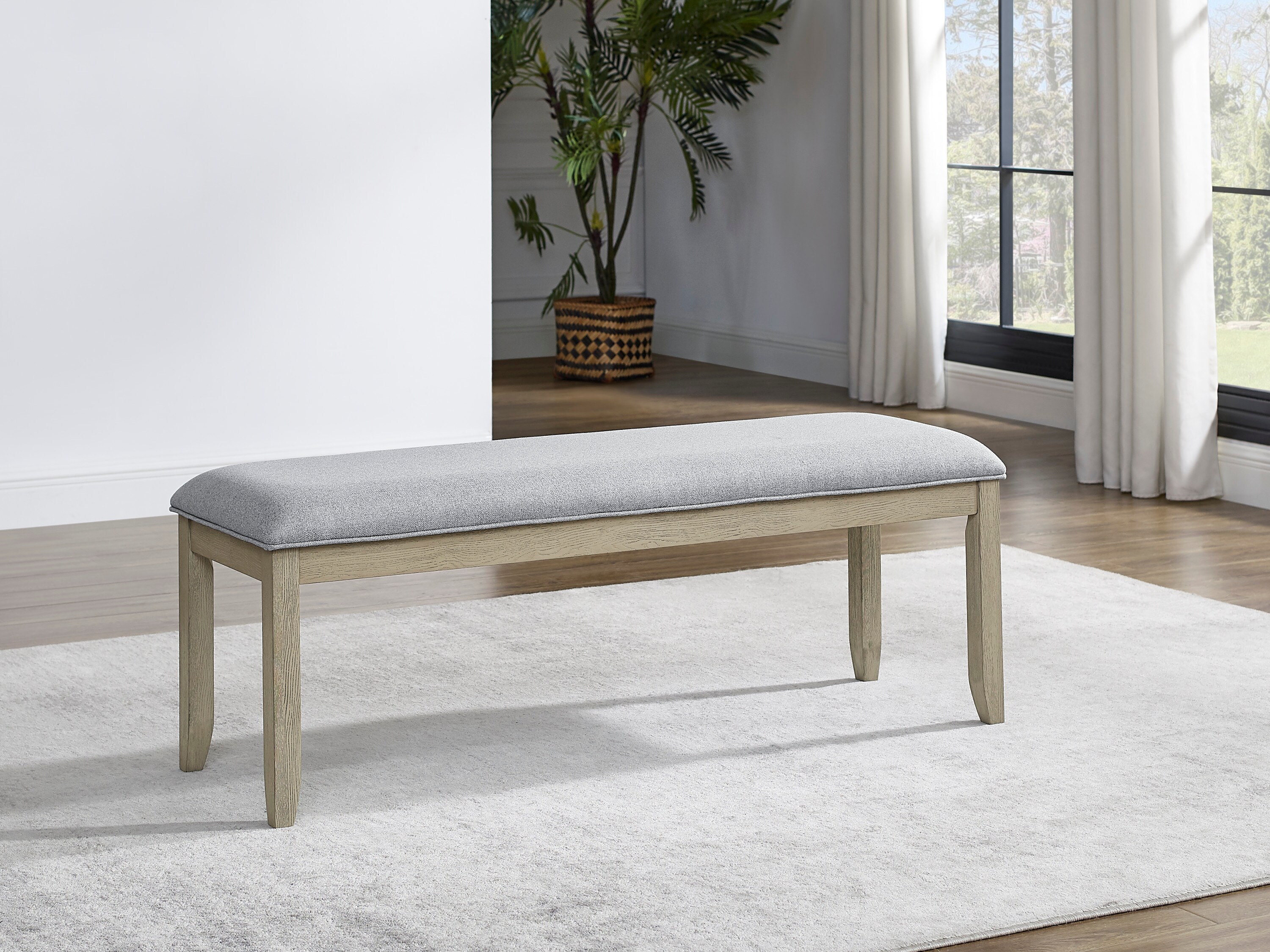Steve Silver Carena Gray Dining Bench in the Dining Benches department ...