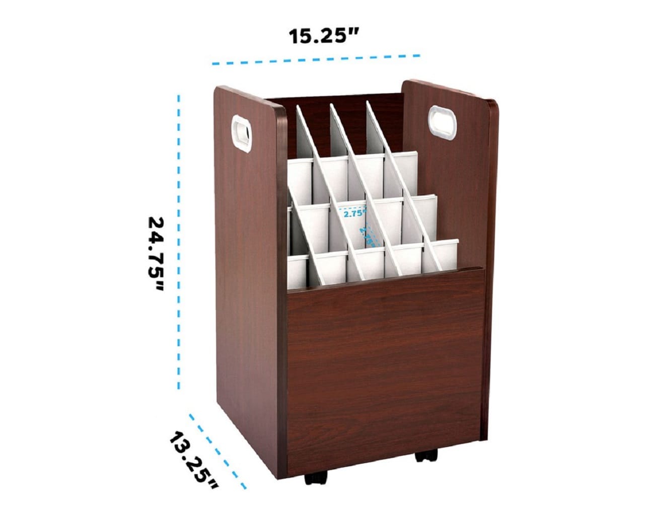 AdirOffice 20-slot Mobilewood Roll File Large Document Organizer in the ...