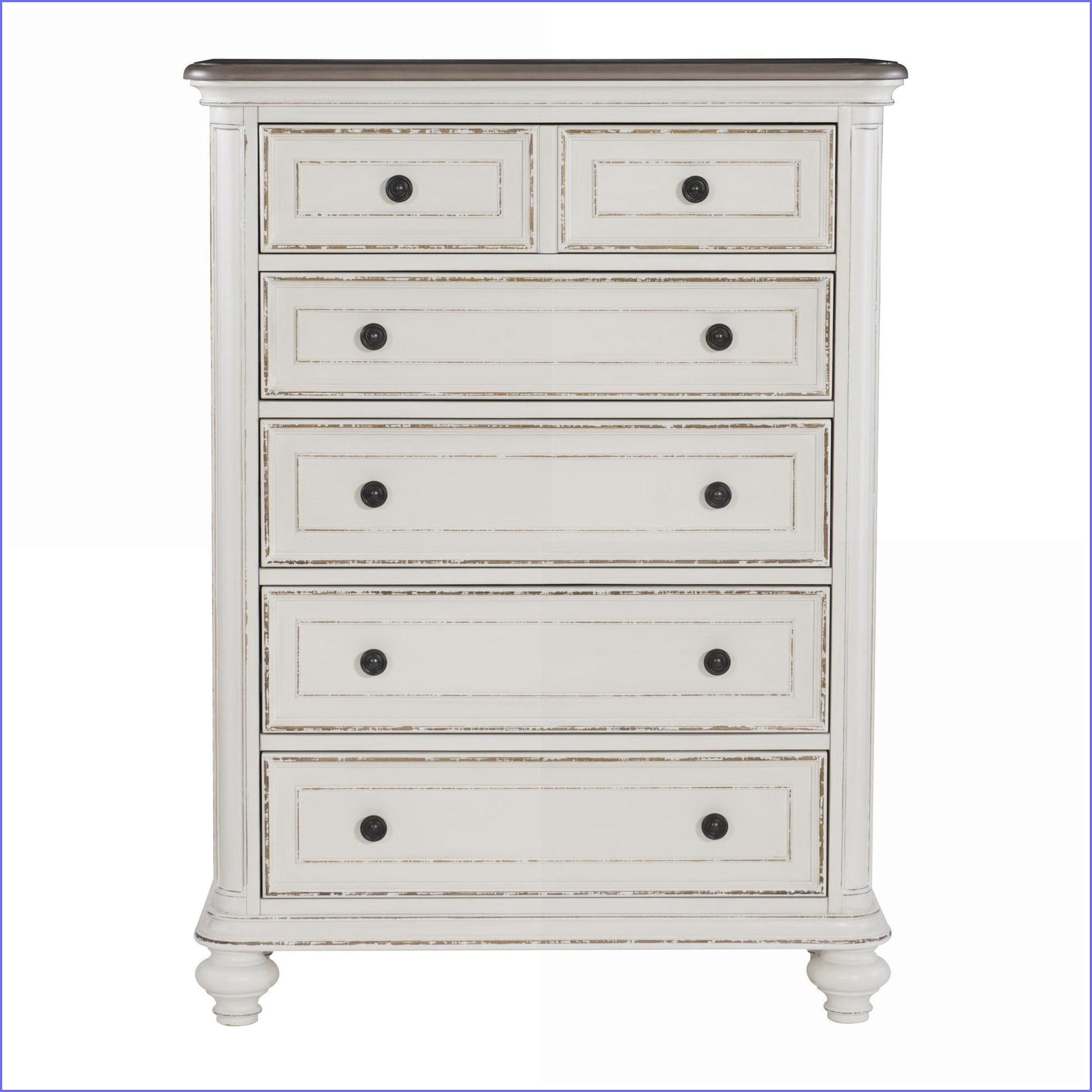 SunJet Chest of Drawers Traditional 5Drawer Wood Storage with Antique ...