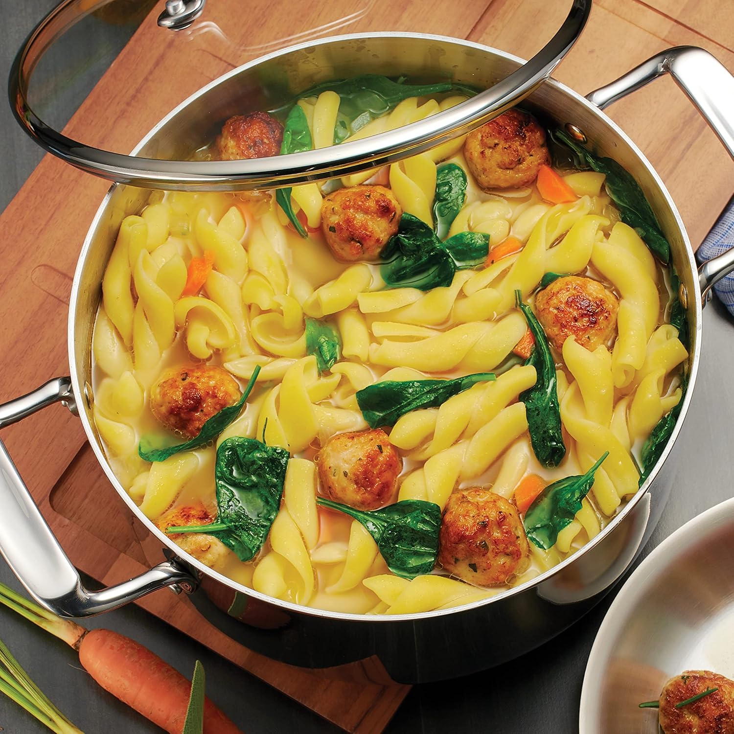 Tramontina Tri-Ply Clad 8 Quart Stainless Steel Covered Stock Pot ...