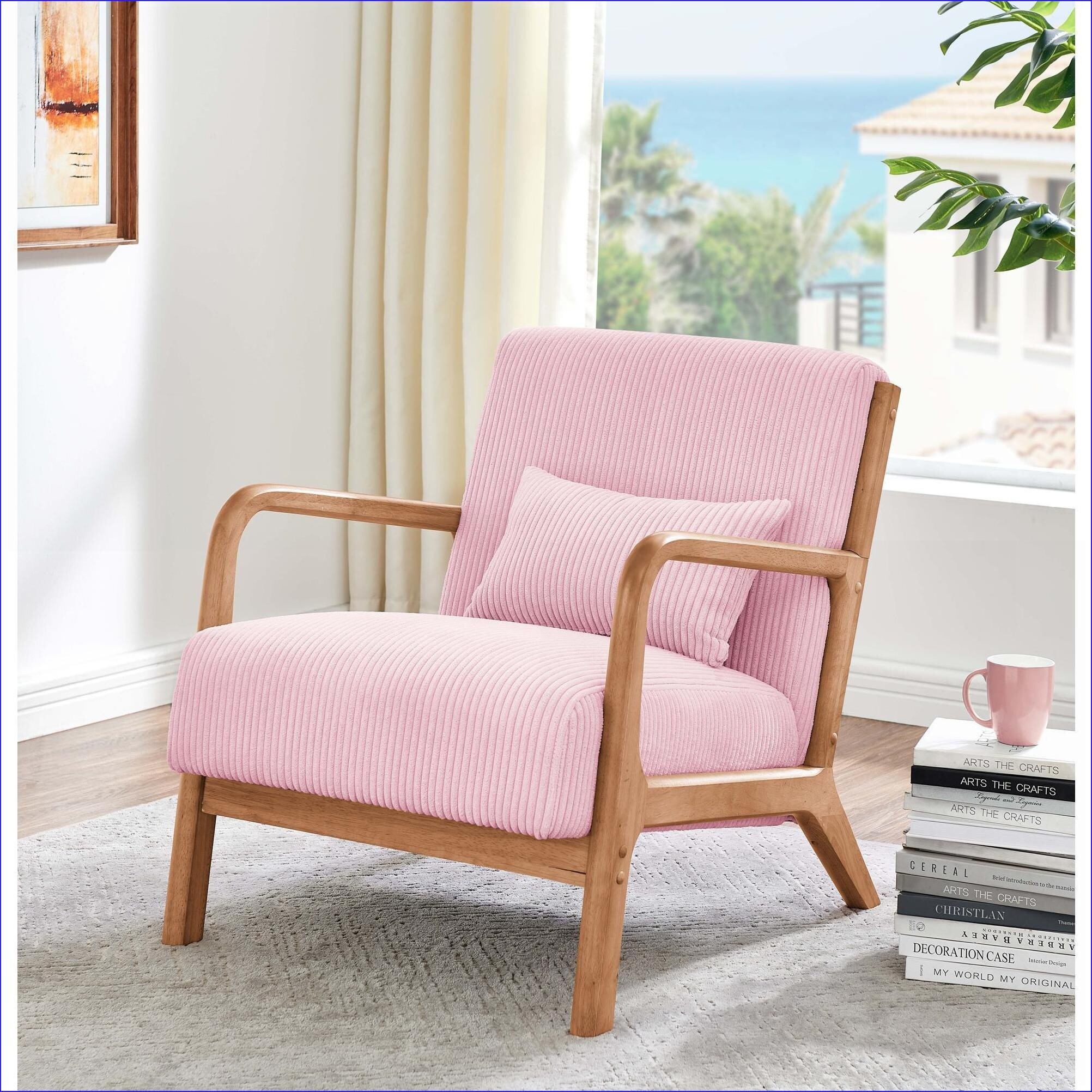 Watnature Solid Wooden Accent Lounge Chair Single Seating Chair for ...