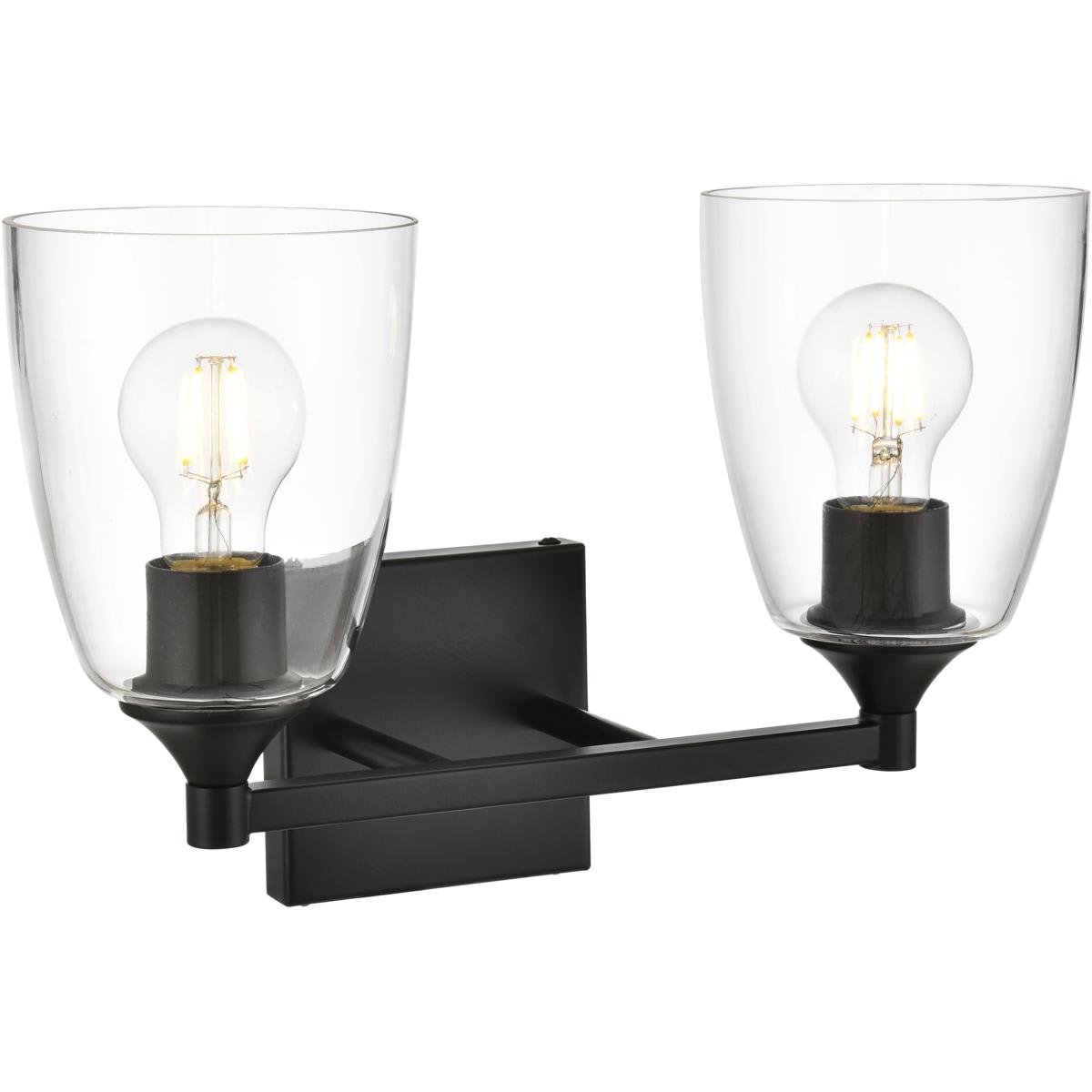 Elegant Lighting Living District LD7307W15BLK Gianni 2 Light 15 inch ...