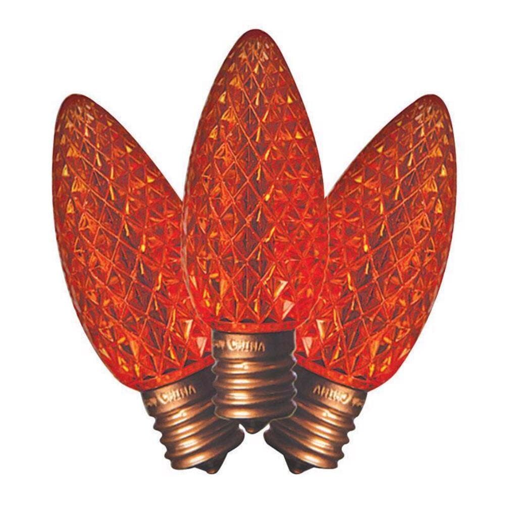 Holiday Bright Lights LED C9 Orange 25 ct Replacement Christmas Light ...