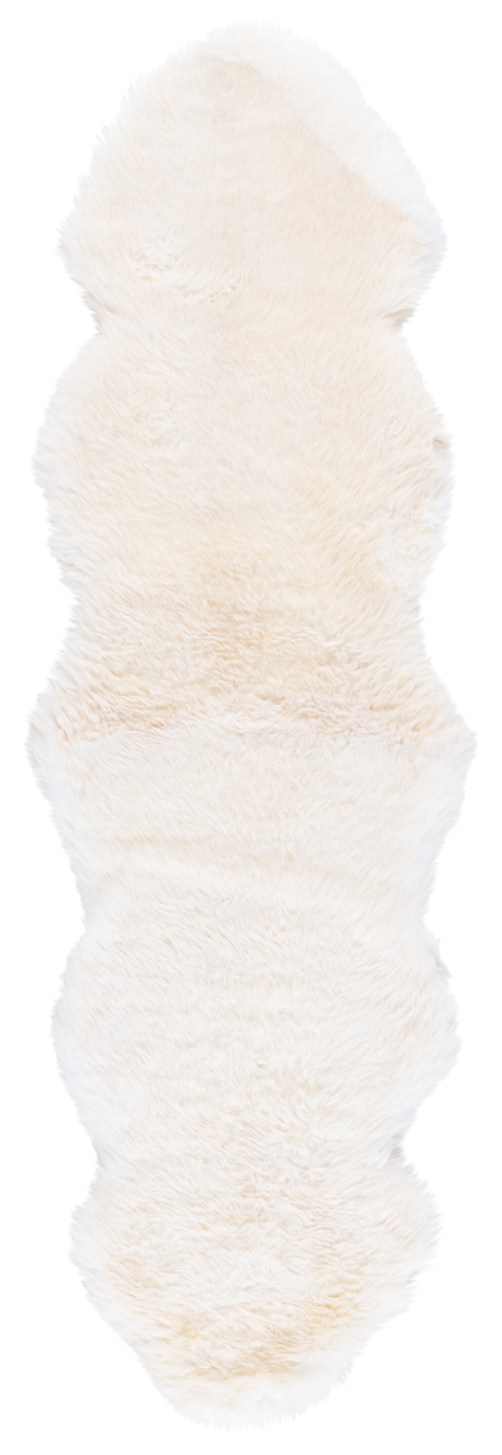 Safavieh Sheep Skin 211A Natural White/Shaped 2ft x 7ft Shag Flokati ...
