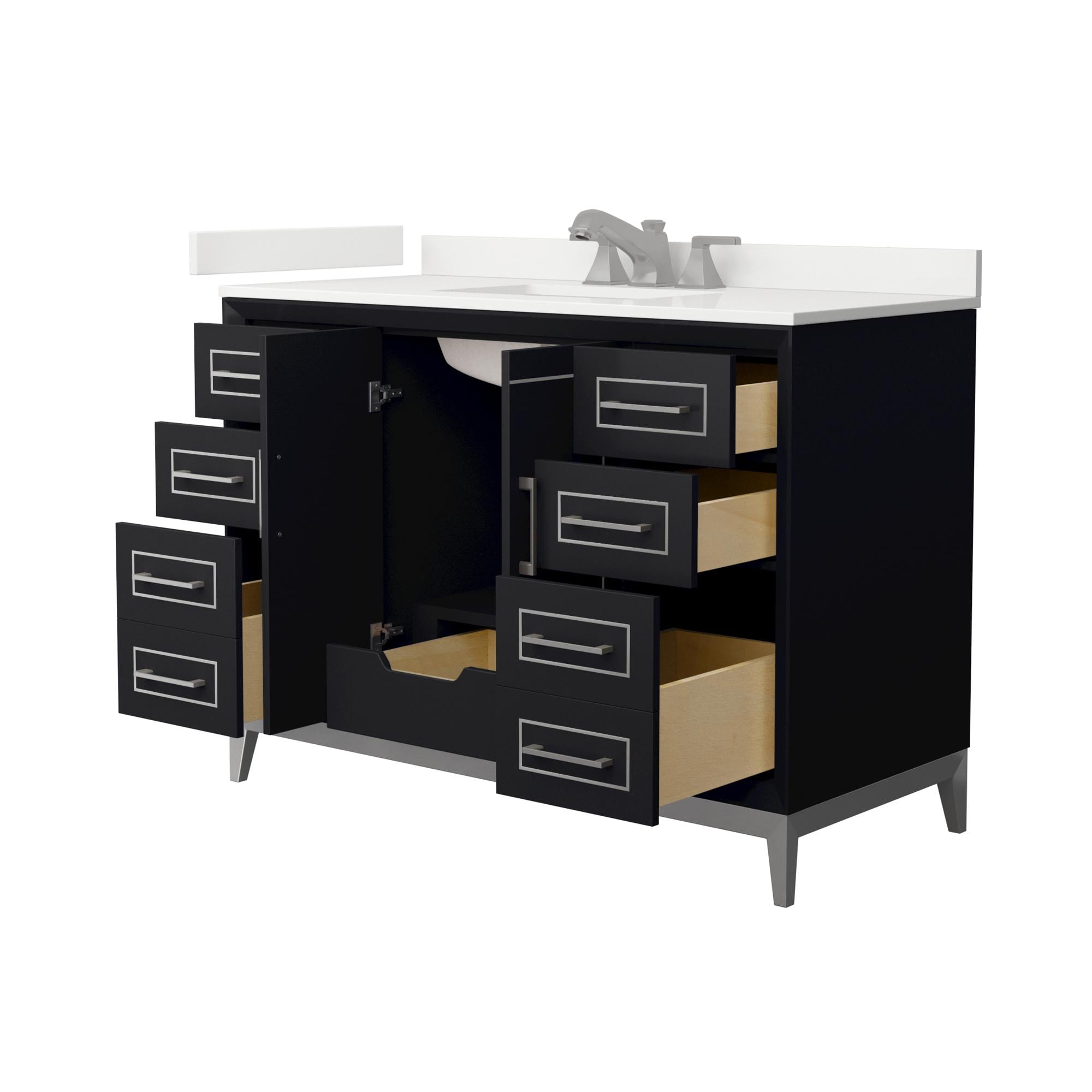 Wyndham Collection Marlena 48-in Black Undermount Single Sink Bathroom ...