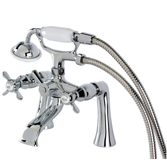 Kingston Brass Essex Polished Chrome 2 Handle Deck Mount Roman Low Arc