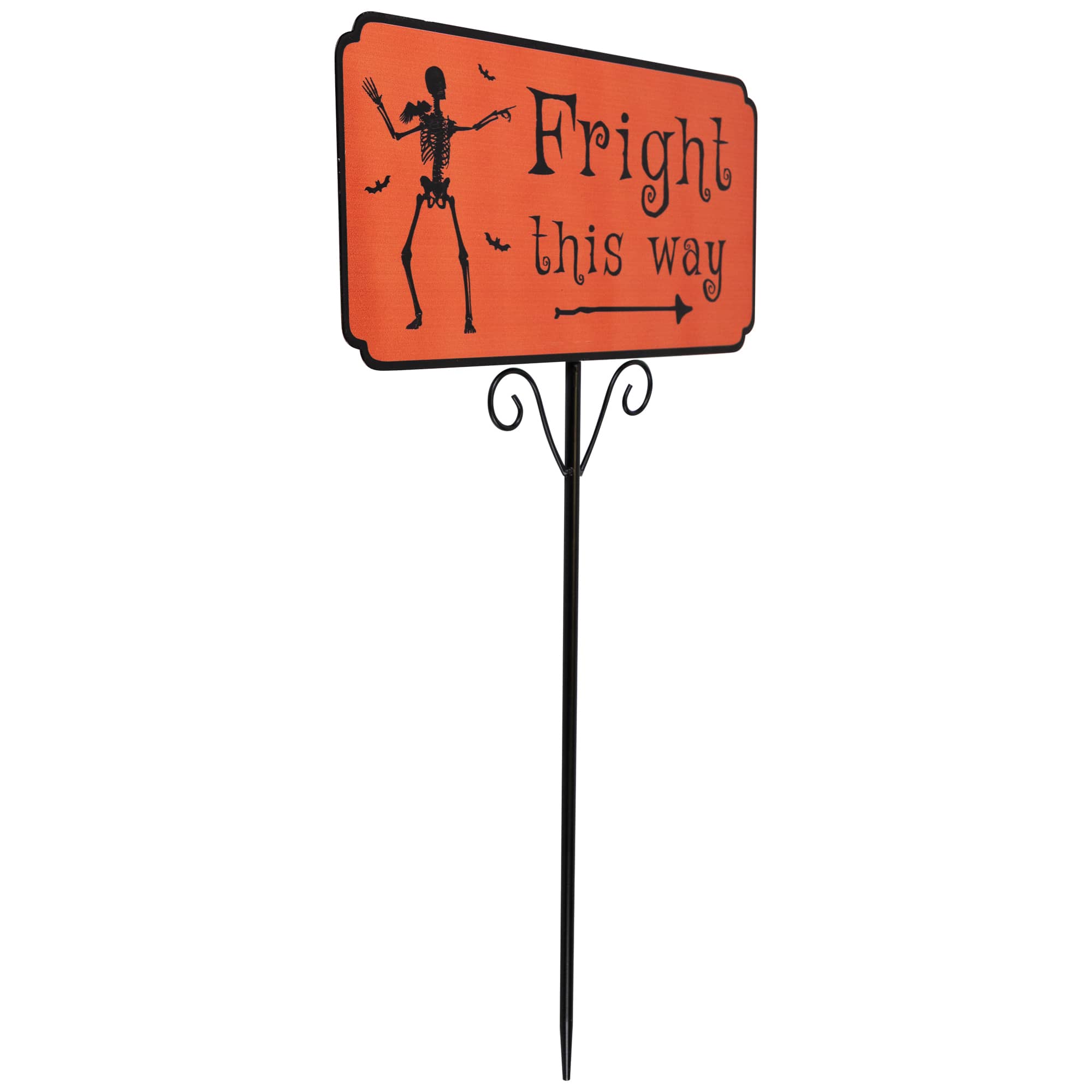 Northlight Fright This Way Skeleton Outdoor Halloween Metal Lawn Stake ...