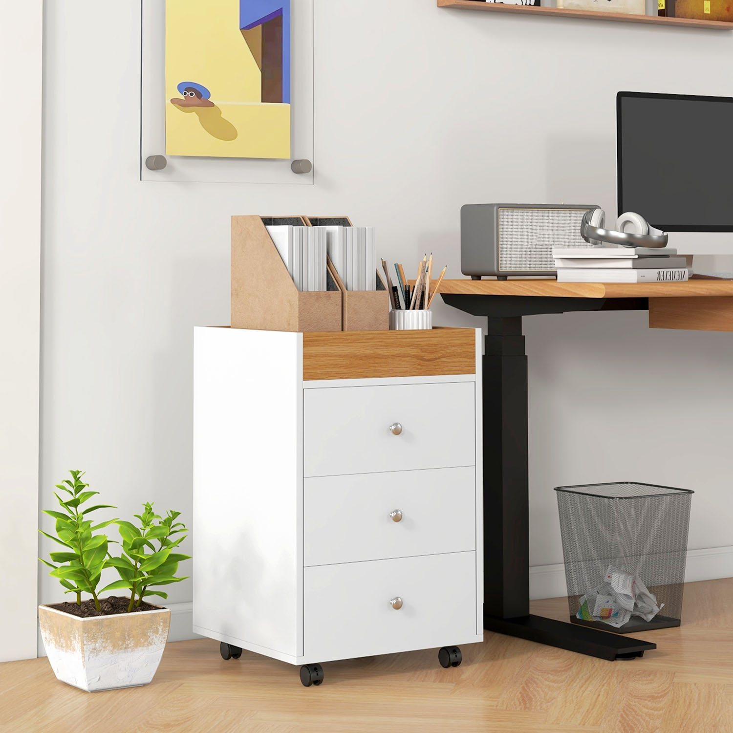 Mondawe White 3-Drawer 16.9-in File Cabinet MO-HW66706WH at Lowes.com