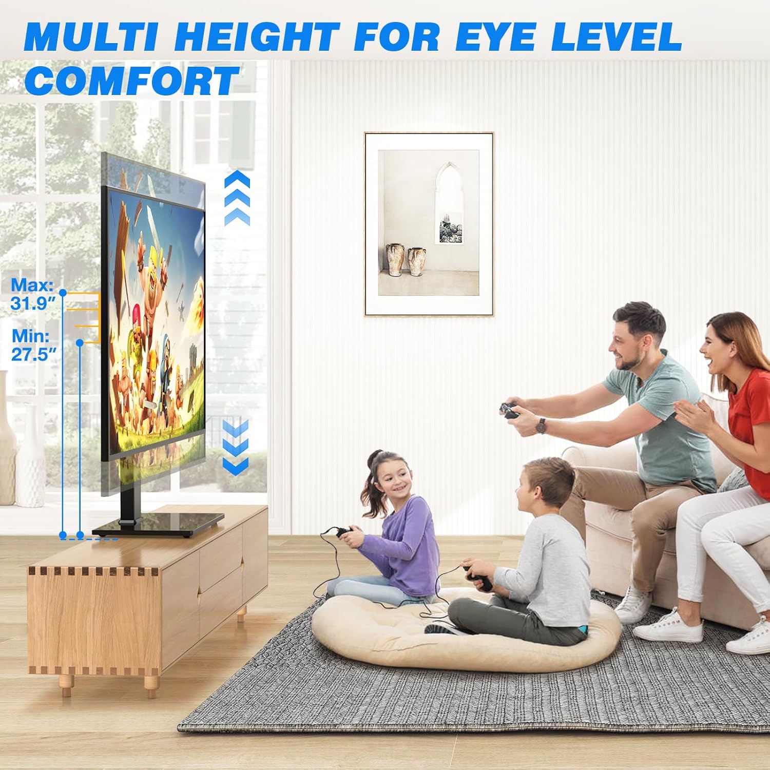 Etokfoks Universal Swivel Table Top TV Stand for 37 to 75 Inch TVs ...