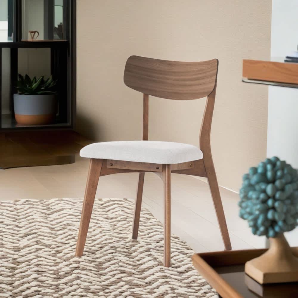 Coolbibila Set of 2 Mid Century Armless Light Beige Fabric Upholstered ...