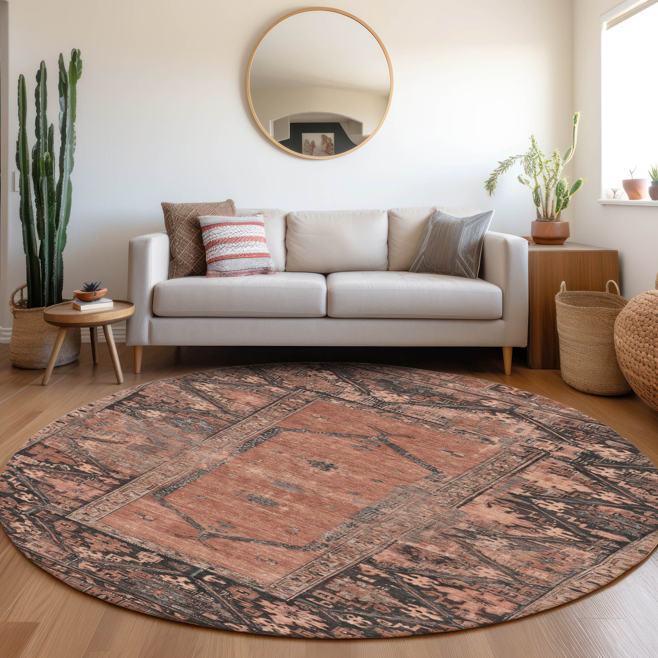 Addison Rugs Chantille ACN1727TR 8 x 8 (ft) Loomed Terracotta Round ...