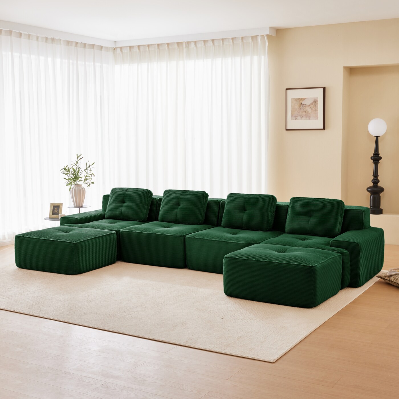 Streamdale Furniture Streamdale 153'' Modern U-Shaped Corduroy ...