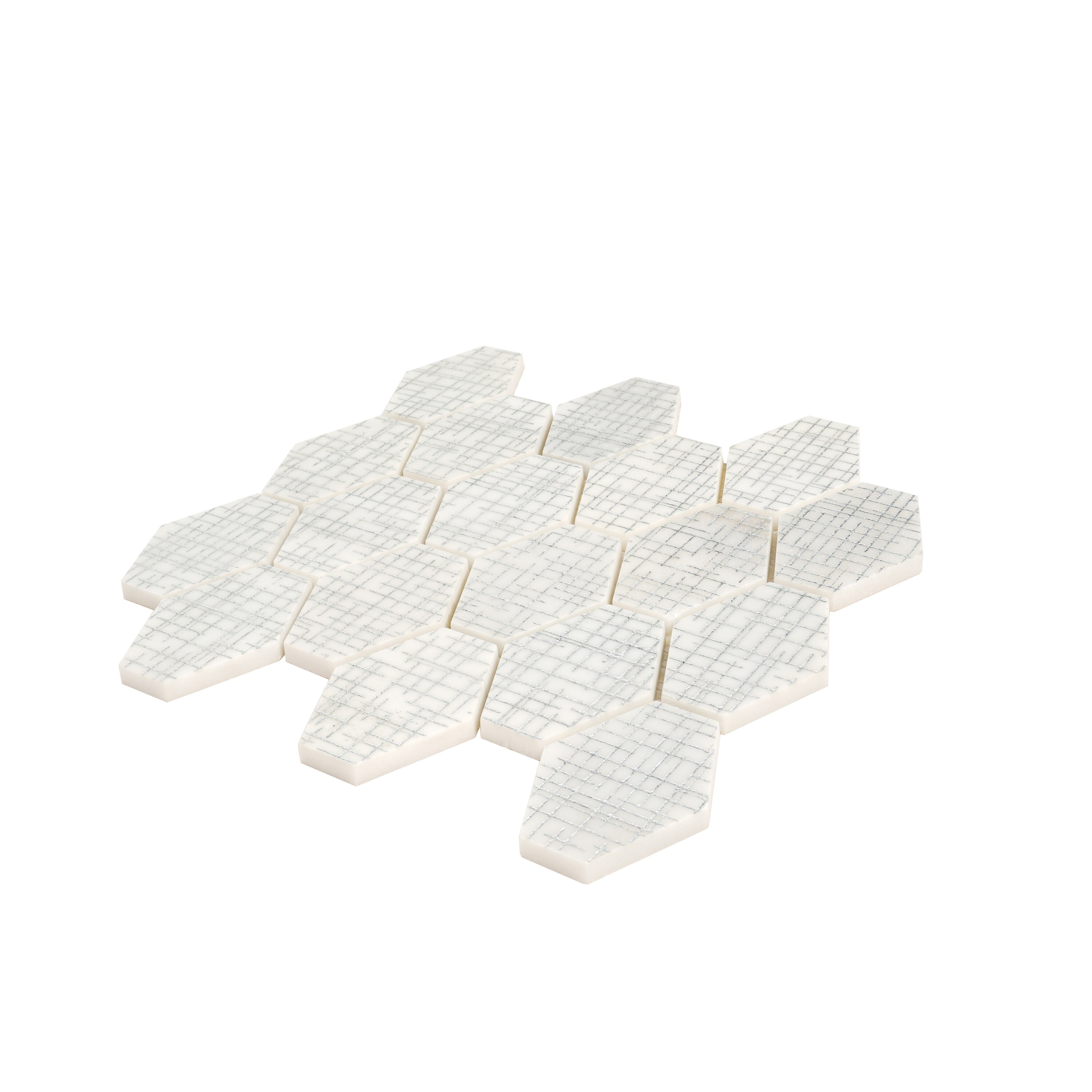 Apollo Tile Sample - Artisana White Silver 4-in x 5-in Multi-finish ...