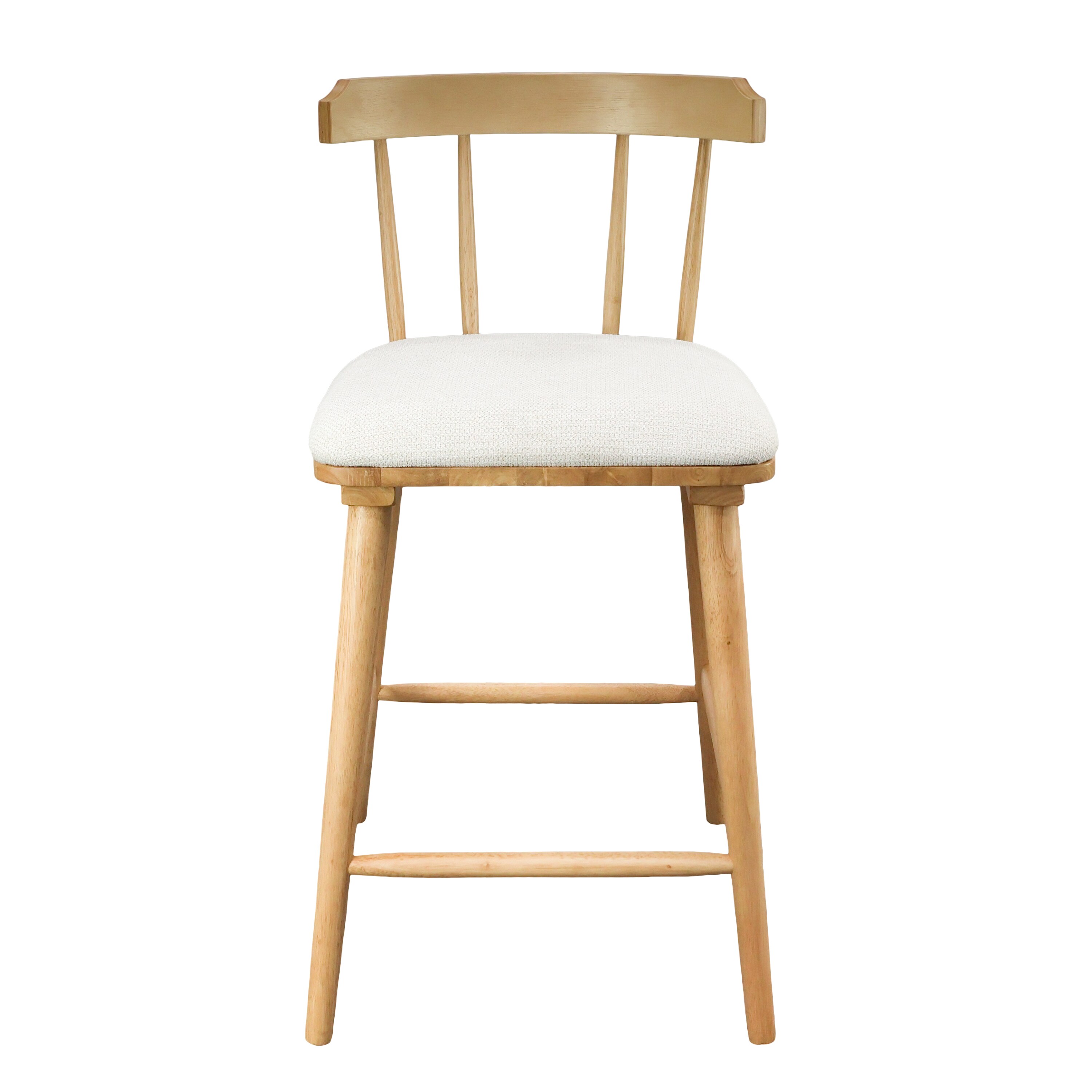 LUXEYARD Olivia Indoor Wooden Upholstered Counter Stool Natural Finish ...