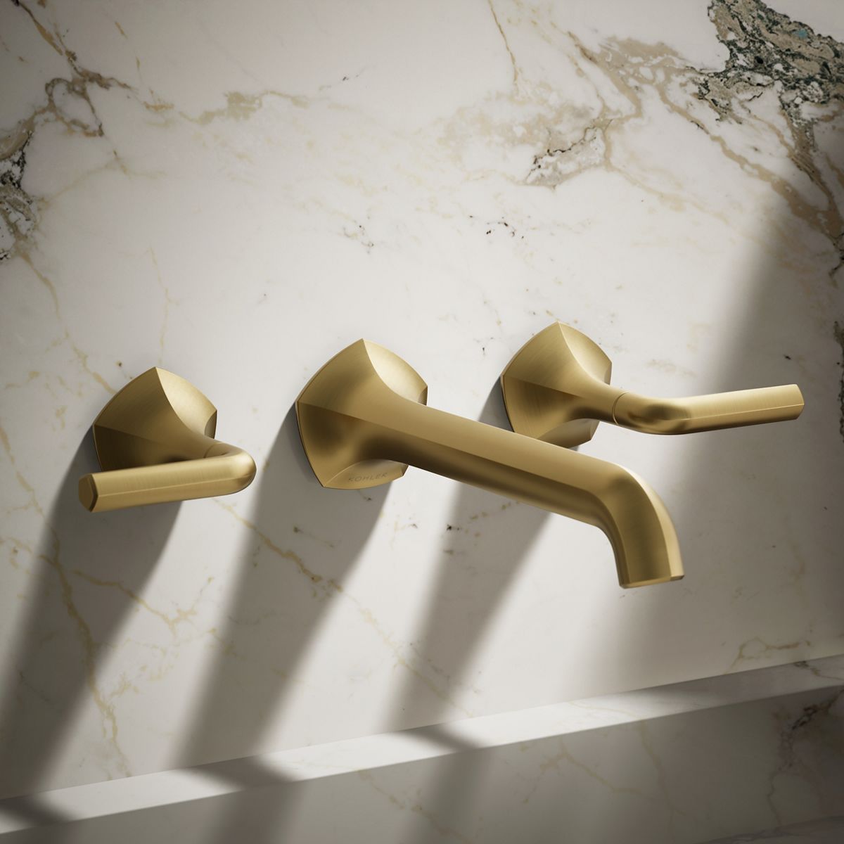 KOHLER Occasion Vibrant Brushed Moderne Brass 2 -Handle Lever Bathroom ...