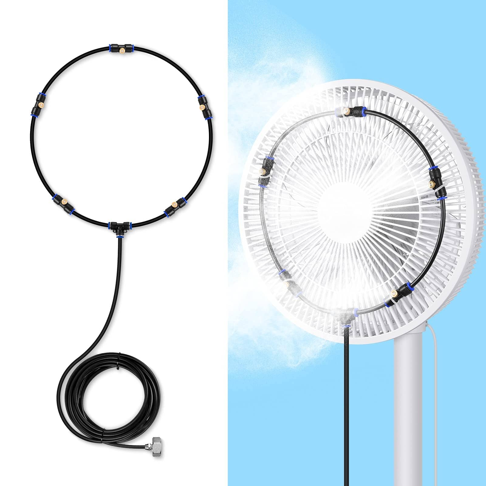 Aoibox Outdoor Misting Cooling System 20 FT Misting Line with 5 Brass ...