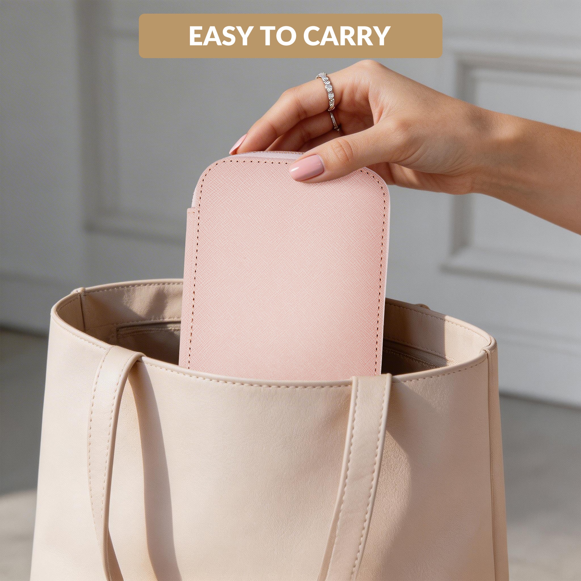 Garvee PU Leather Jewelry Travel Case 6.5x4.5x3.5in Portable Jewelry ...
