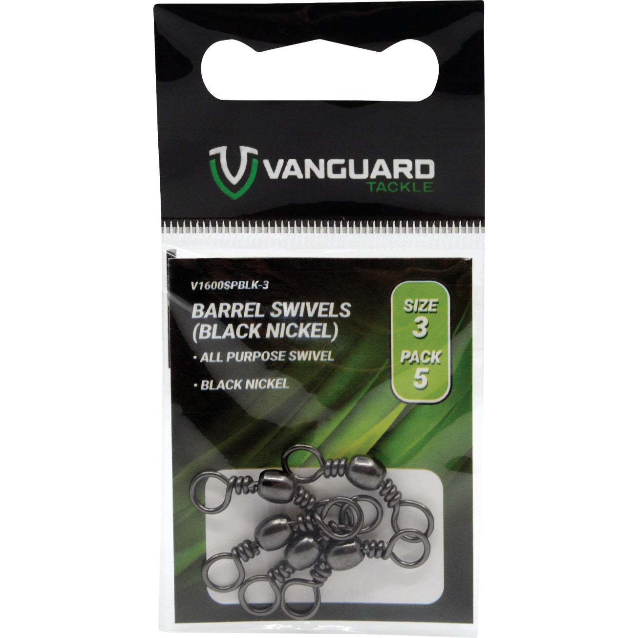 Vanguard Tackle V1600SPBLK-12 Swivels Barrel Sp Black #12-8Pk in the ...