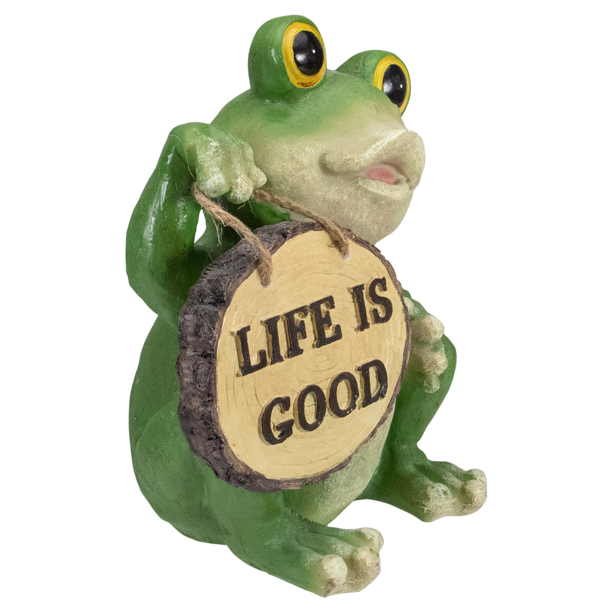 Northlight 9 inch Green 'Life is Good' Frog Outdoor Garden Statue in ...