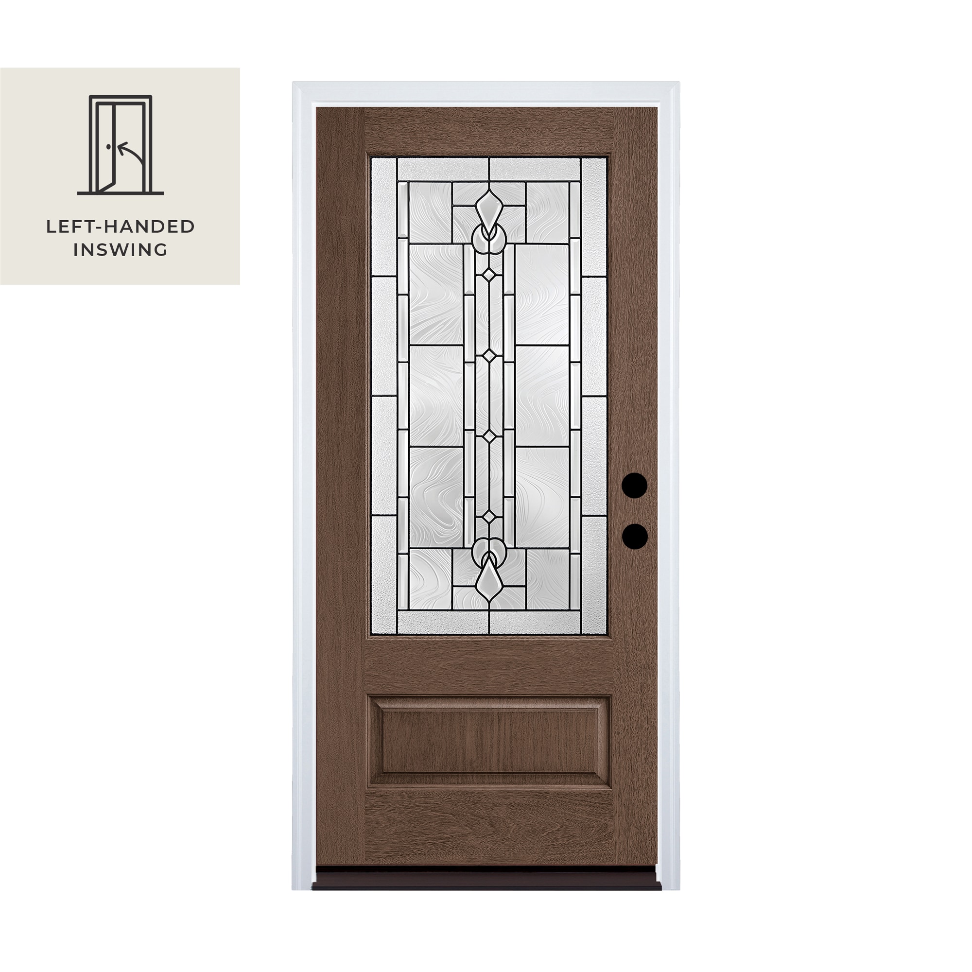 Therma-Tru Lucerna 36-in x 80-in x 4-9/16-in Fiberglass Left-hand ...