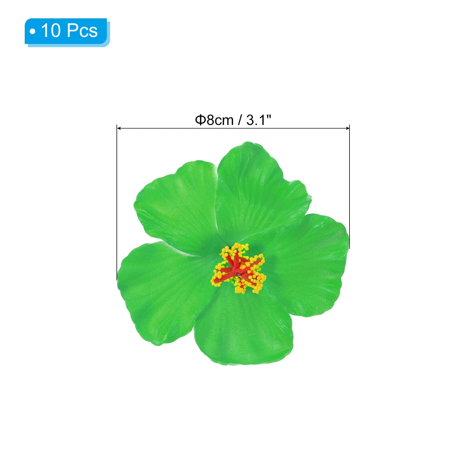PATIKIL Hawaiian Hibiscus Flowers 10pcs Artificial Flowers Hair Clip ...