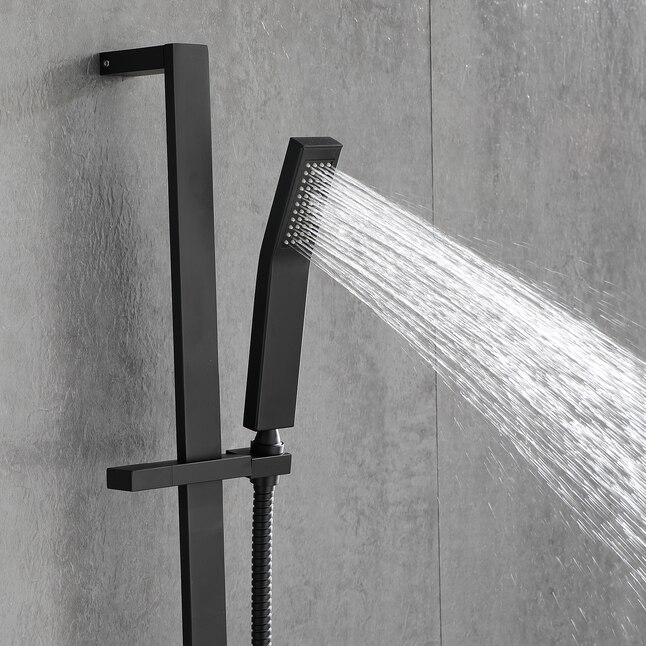 Wellfor Concealed Valve Shower System Matte Black Dual Head Waterfall