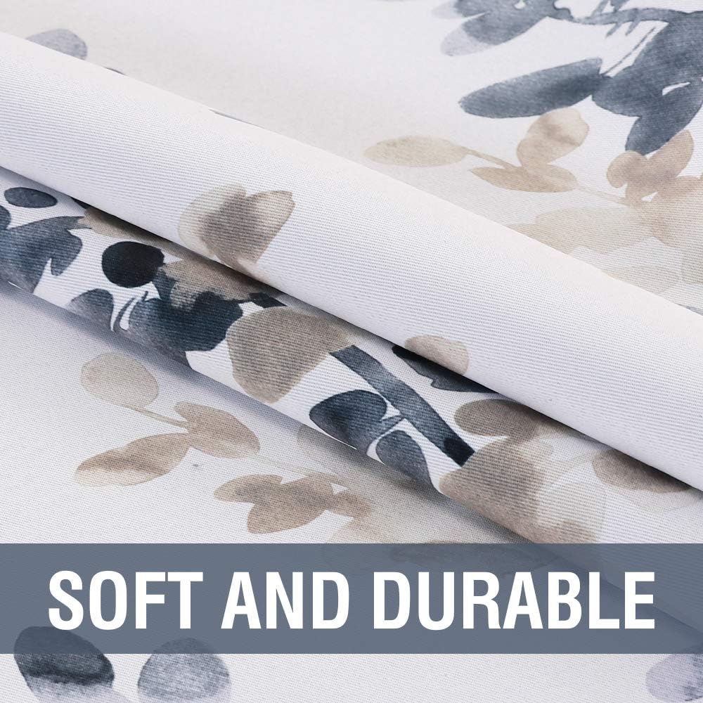 H.Versailtex Premium Blackout Floral Print Curtain Panel Pair Grommet ...