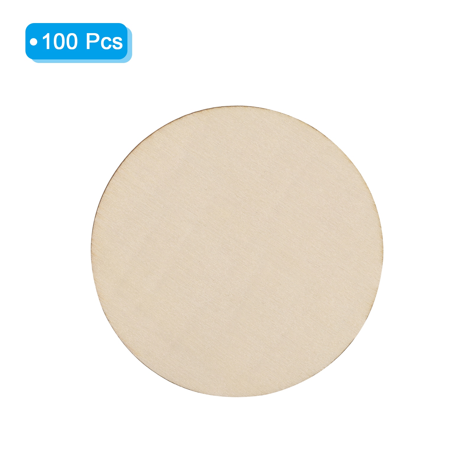 PATIKIL 100 Packs 2.4-Inch Unfinished Round Wood Slices Blank Wooden ...
