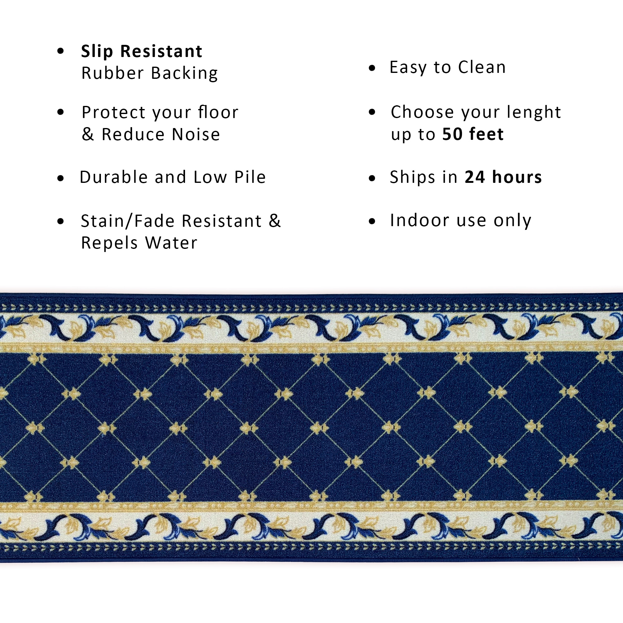 Playa Rug 2'2" x 35' Non-Slip Custom Cut Carpet for Hallways 2 x 35 (ft ...