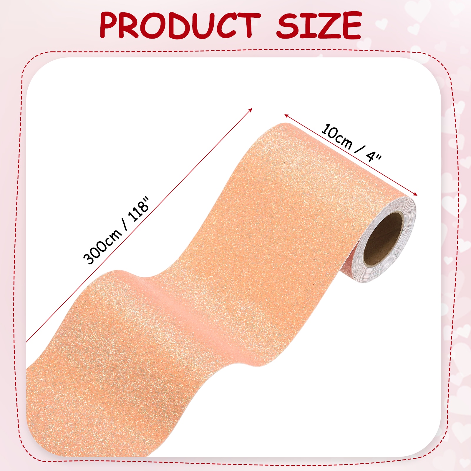 Unique Bargains 4inch x 118inch Orange Glitter Wallpaper Border Peel ...