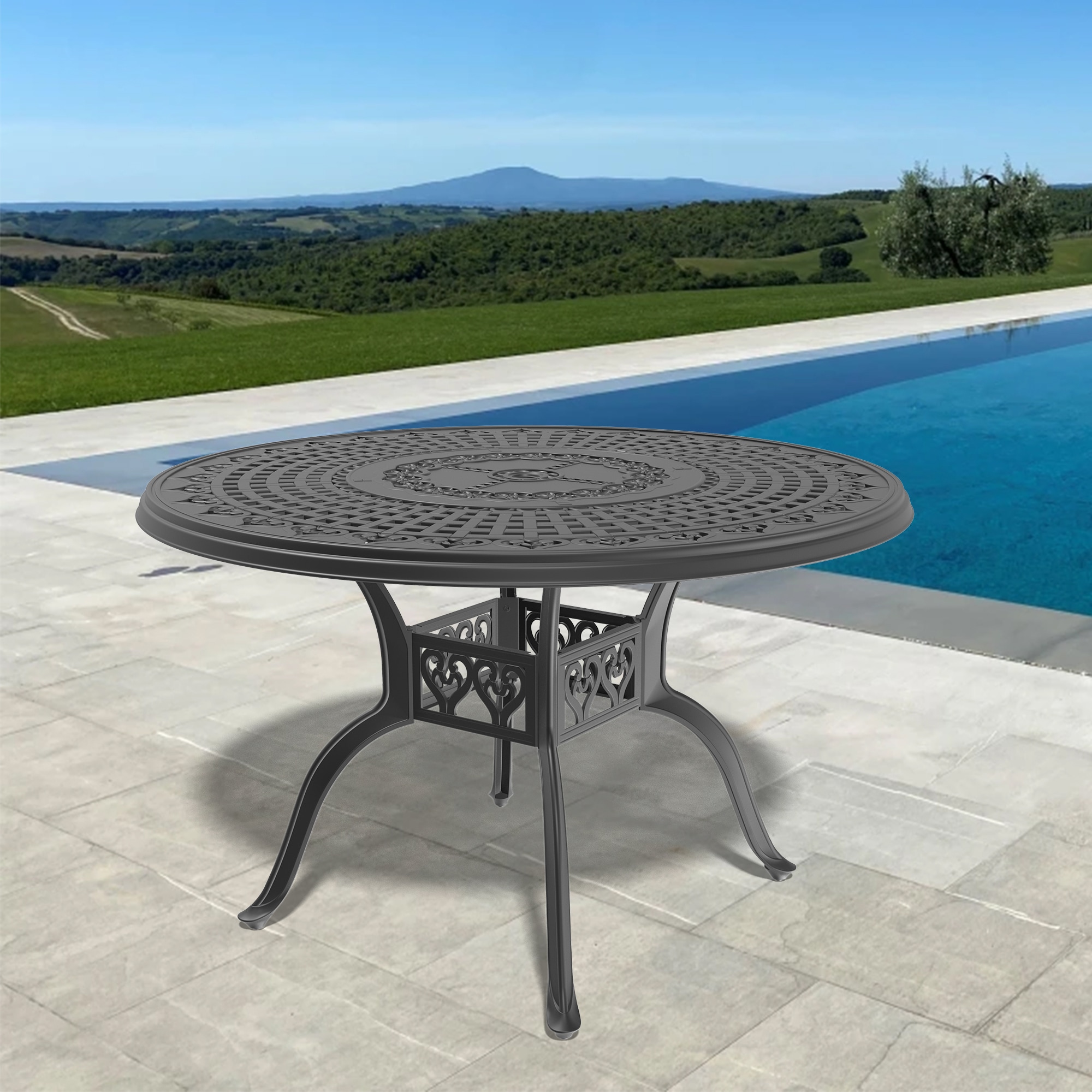 Round-Shaped-Table Aluminum Patio Tables at Lowes.com