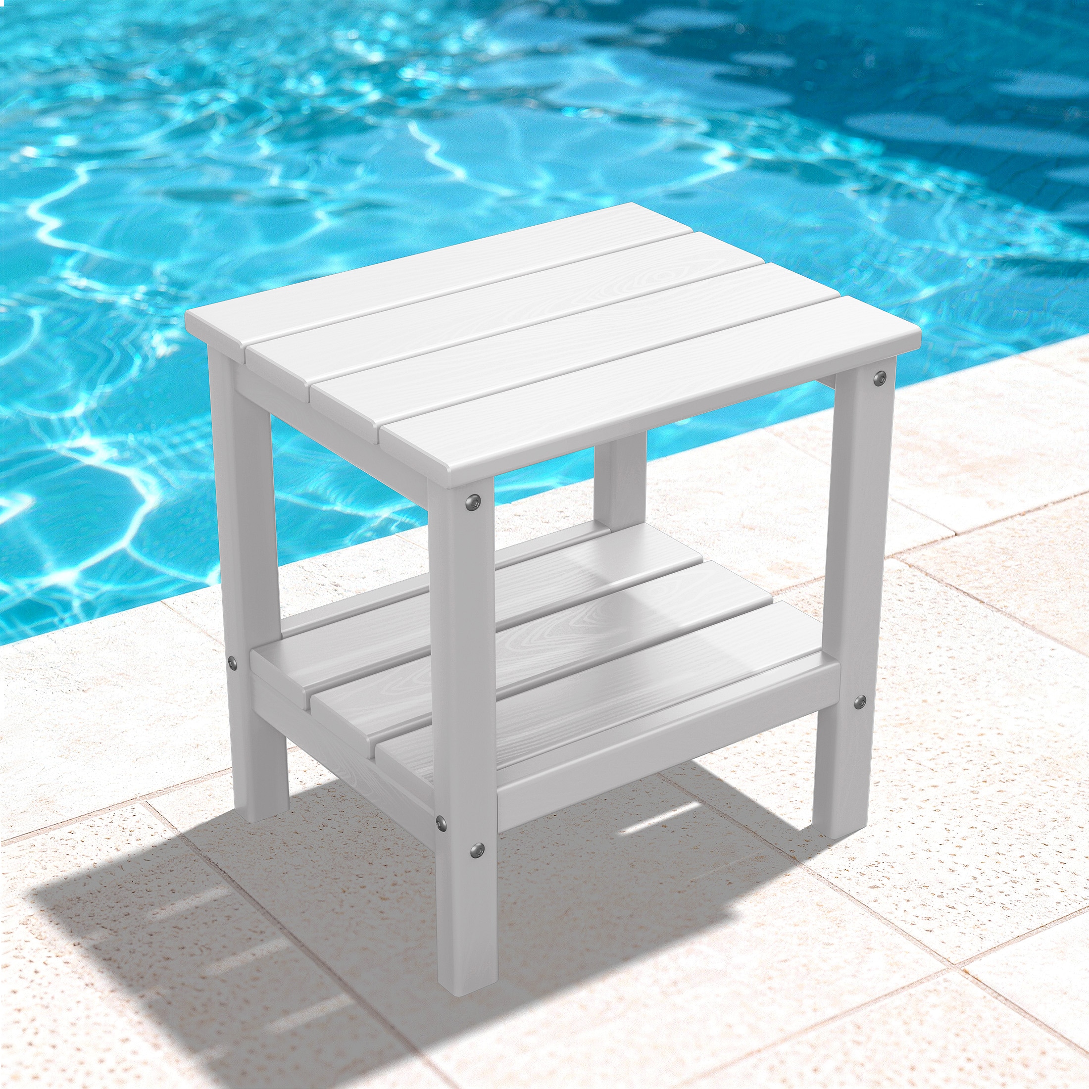 17.72in W 2-Tier Side Table Patio Tables at Lowes.com