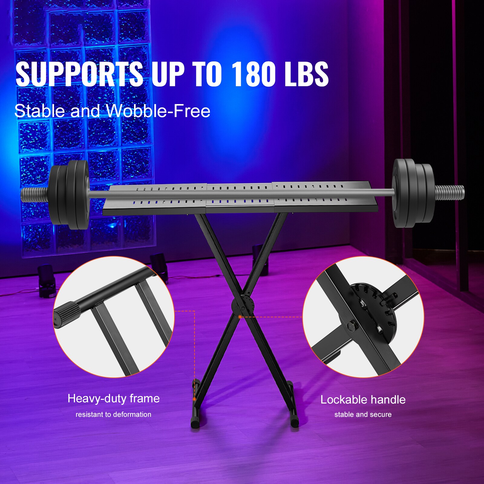 VEVOR DJ Table Stand (32 inch-43 inch) x 18 inch Portable DJ Laptop and ...