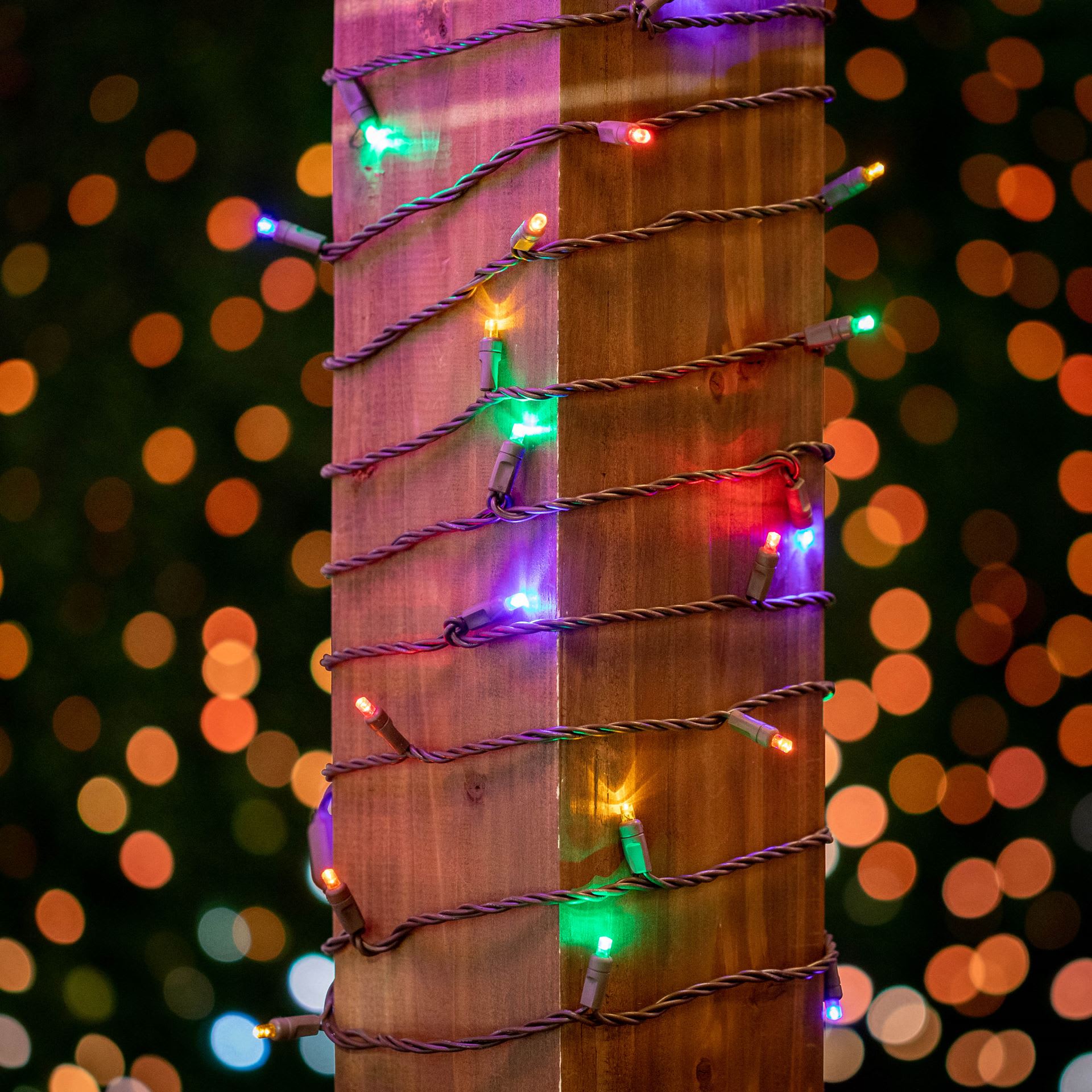 Novelty Lights 50 Feet 100 Light Brown Wire LED Christmas Lights ...