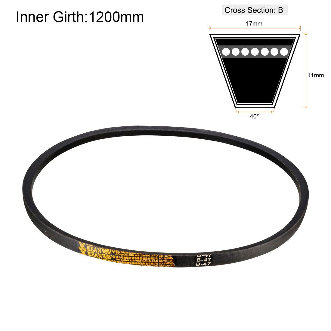 Unique Bargains B-47 V-Belts 47inch Inner Length B-Section Rubber Drive ...