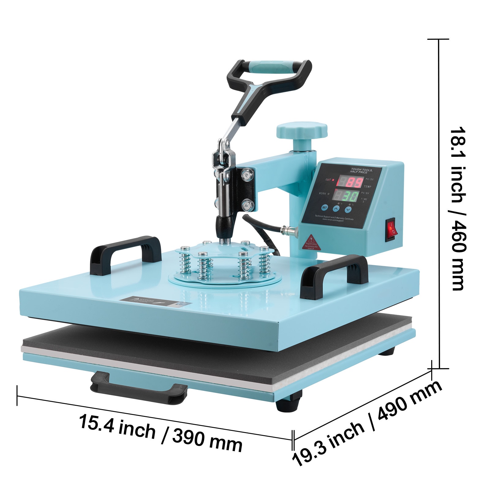 SUGIFT 5-in-1 Heat Press Machine 15-x-15-in Multifunction Heat Transfer ...