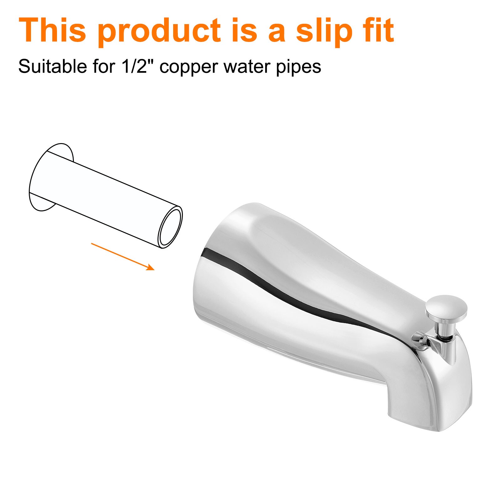 Unique Bargains Slip on Tub Spout Bath Slip-On Tub Spout Zinc Alloy ...