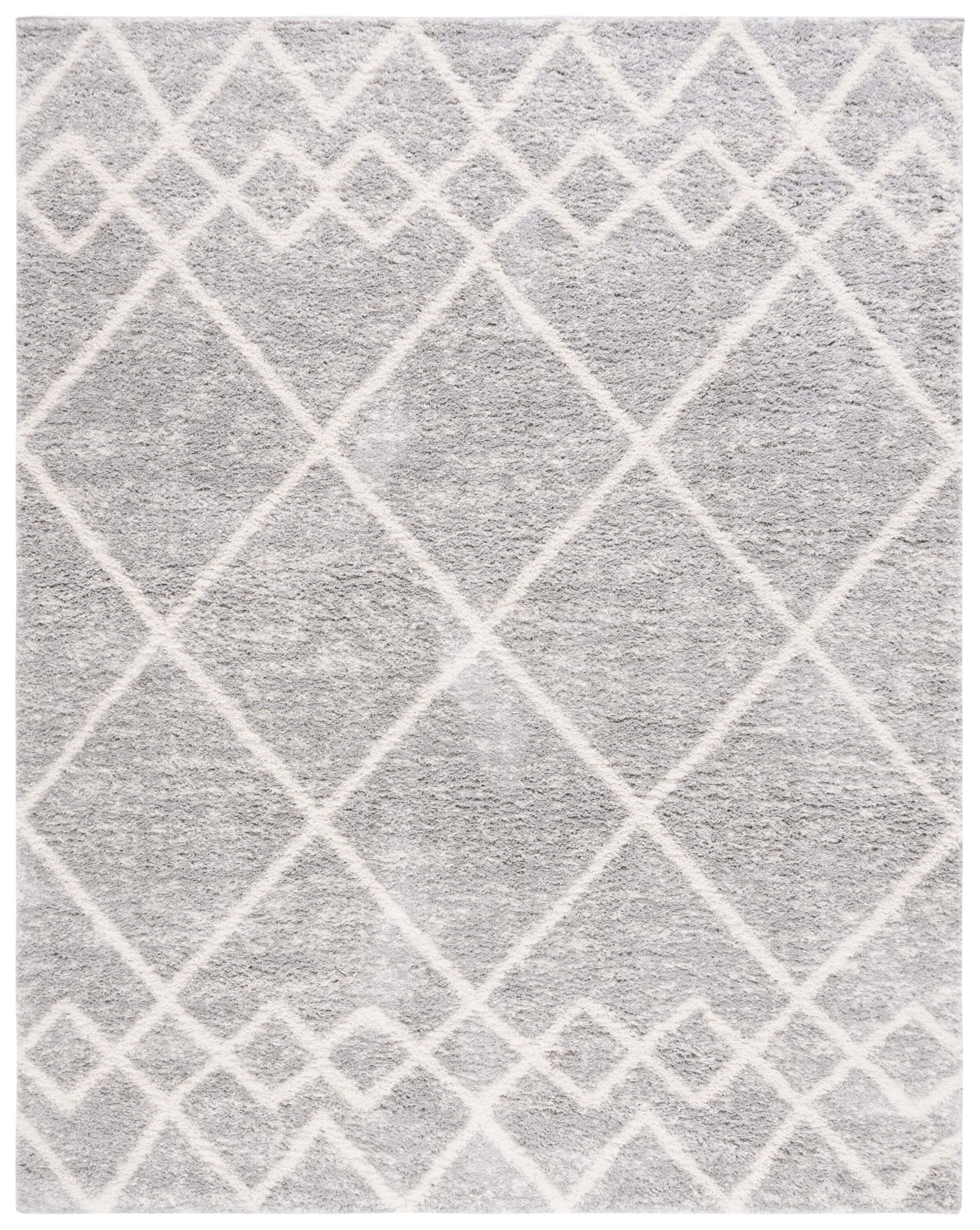 Safavieh Berber Shag 8 x 10 (ft) Loomed Polyester Ivory/Gray ...