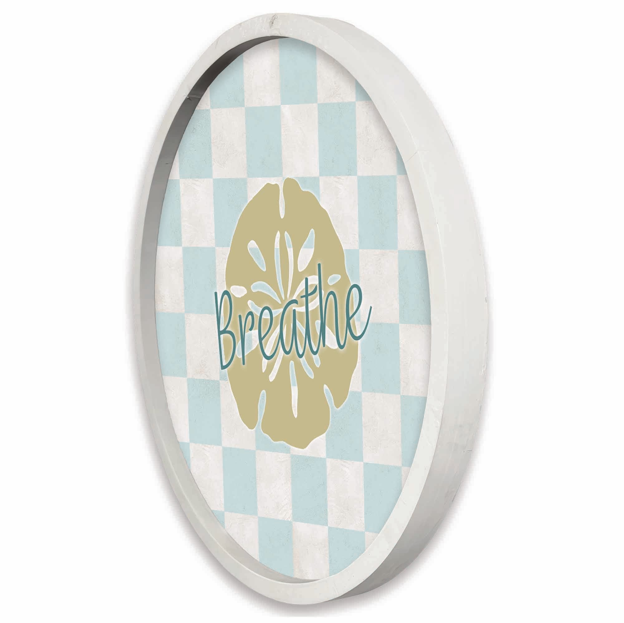 Creative Products Beathe Sand Dollar Check 20 x 20 Round White Framed ...