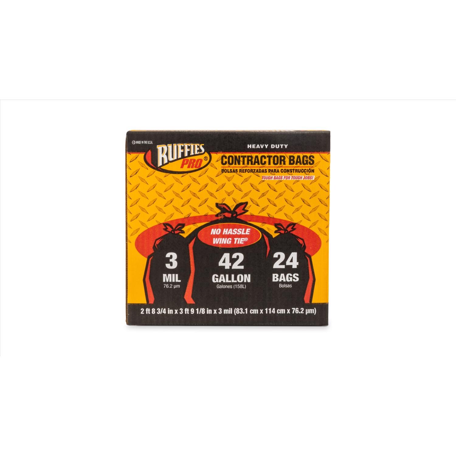 Ruffies 42 gal Contractor Bags Wing Ties 24 pk at Lowes.com