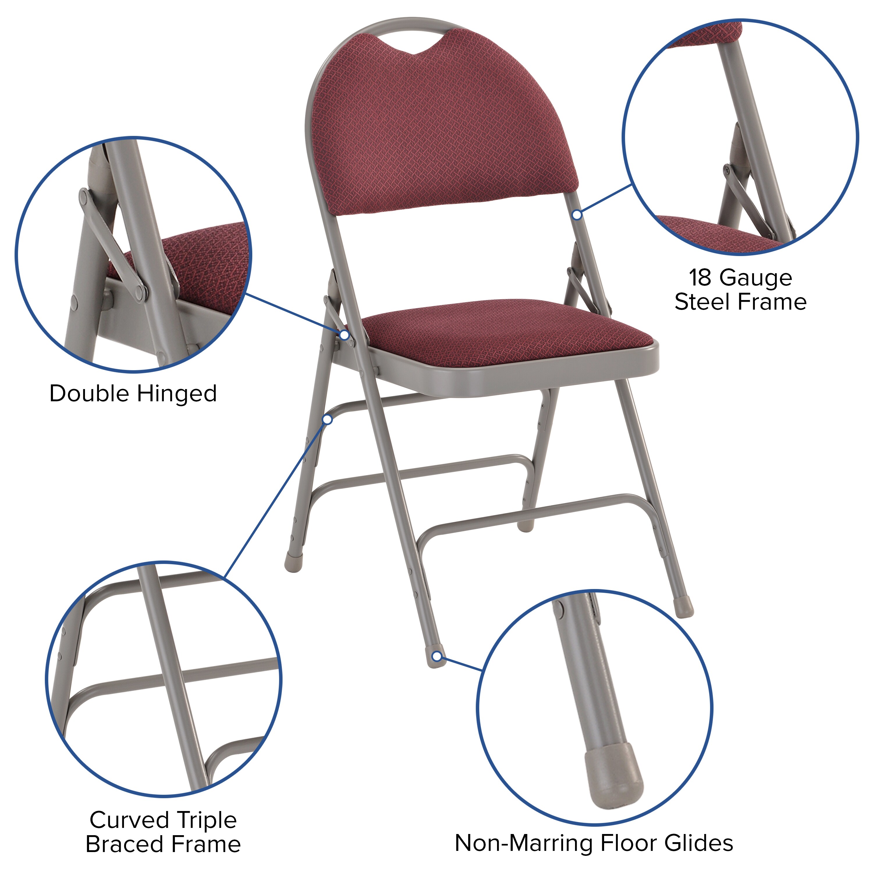 Flash Furniture 2 Pack HERCULES Series Ultra-Premium Triple Braced ...