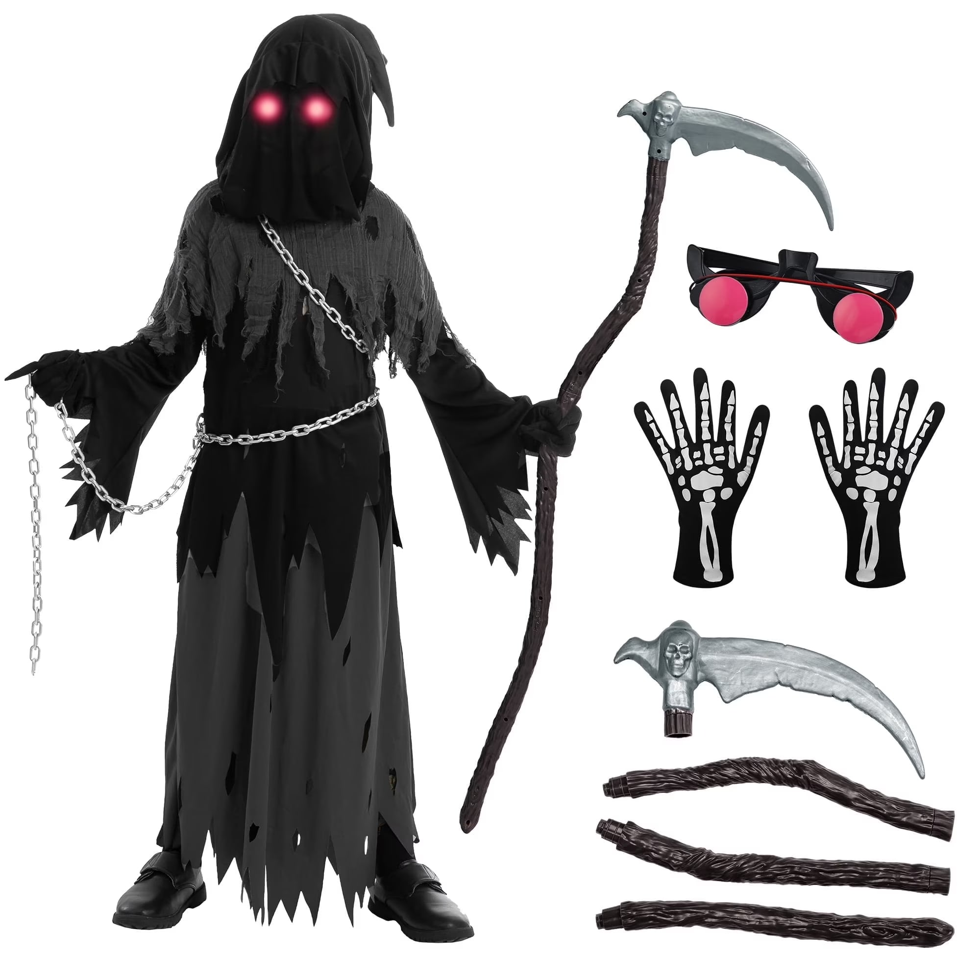 Joyfy Glowing Eyes Grim Reaper Costume S at Lowes.com