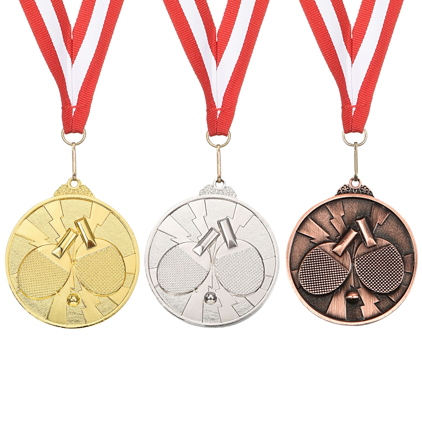 PATIKIL 2.6 Inch Ping Pong Medals 3pcs Table Tennis Award Medals Set ...