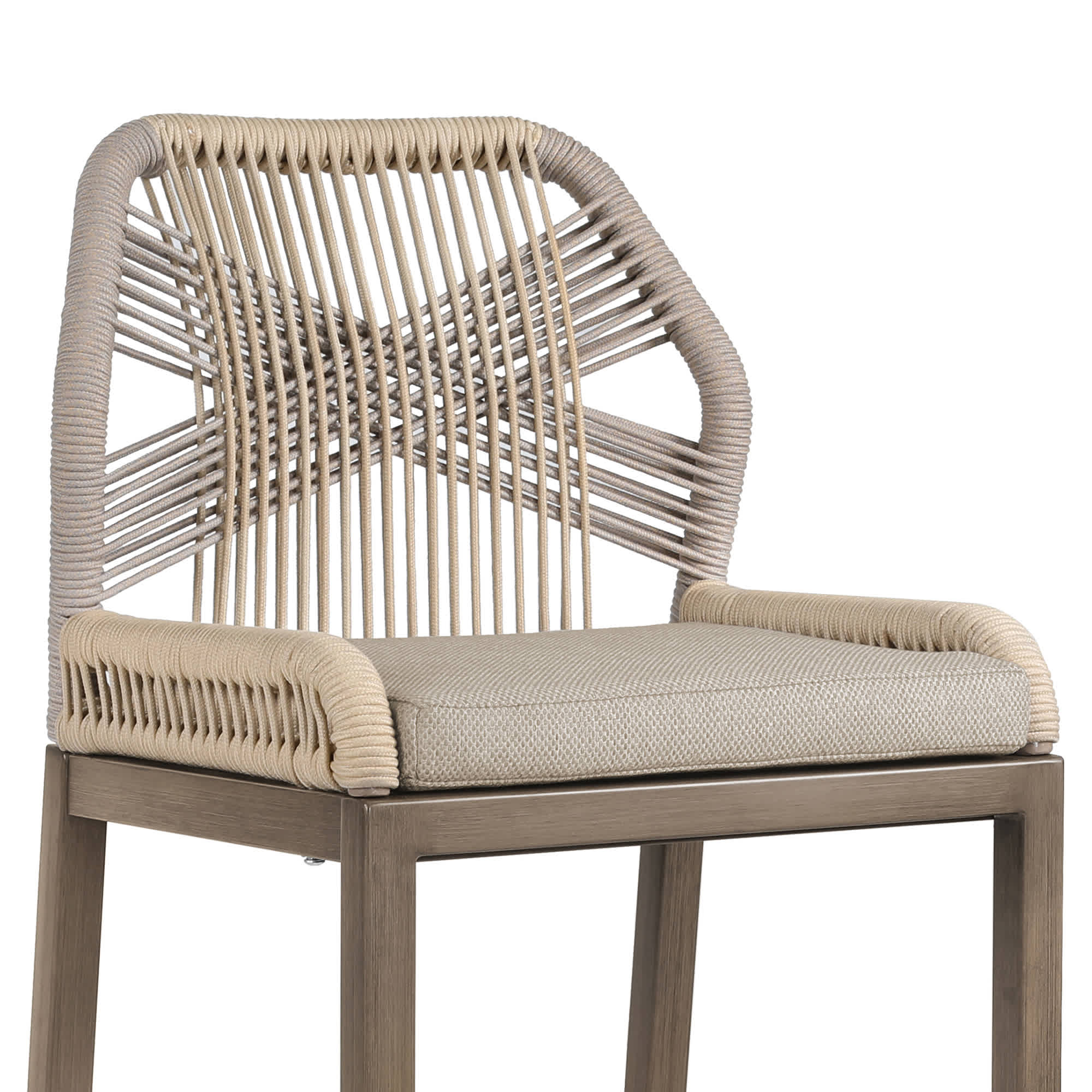 Hosworth Modern Apricot-Yellowish Slate Grey Twill Wicker Woven Bar ...