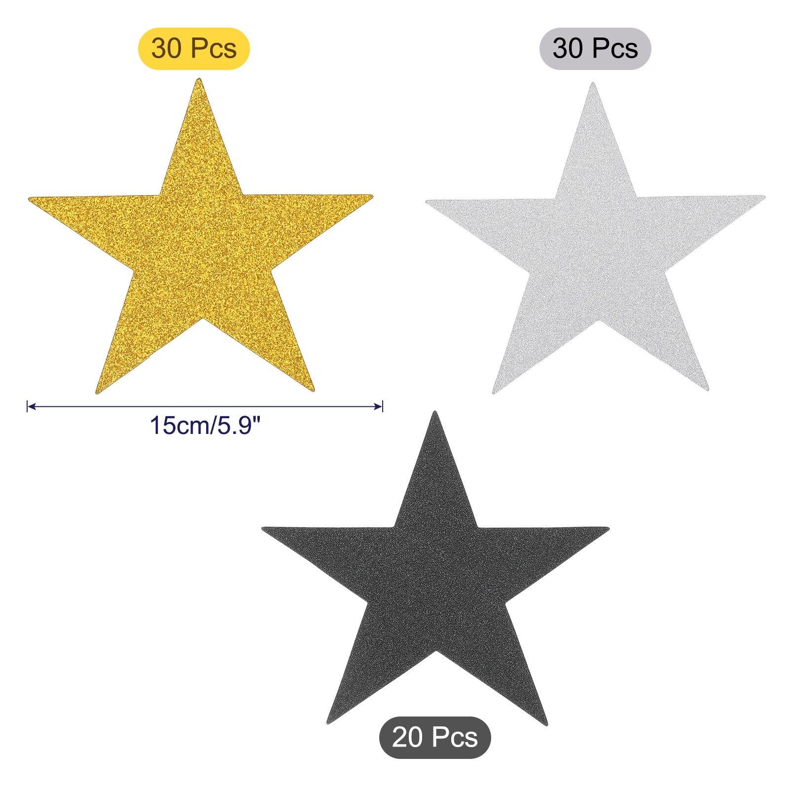 Unique Bargains Glitters Star Cutouts Paper Five Star Confetti Cutouts ...